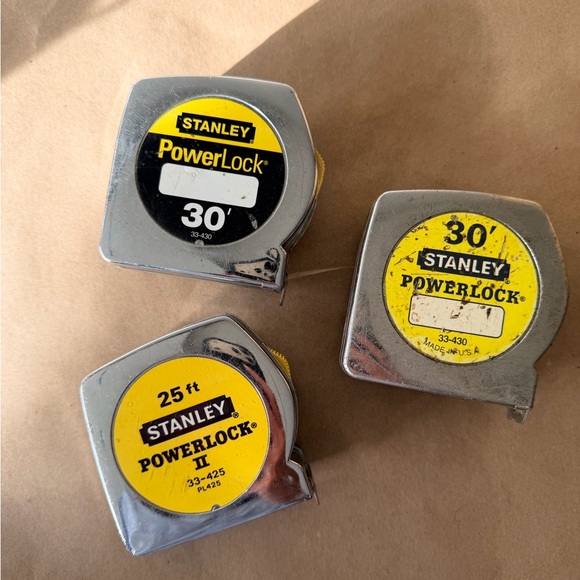 Stanley | Other | Stanley Powerlock Silver And Yellow Tape Measure Trio ...